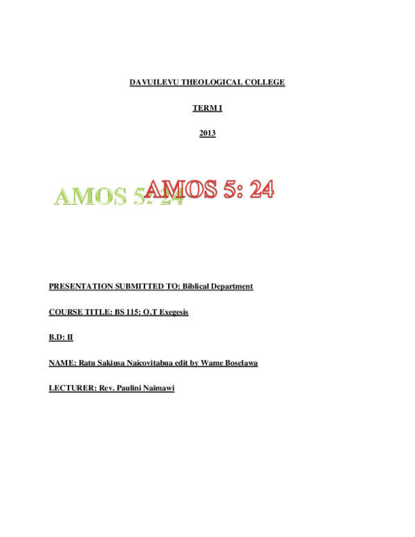 Amos 5 OT Presentation