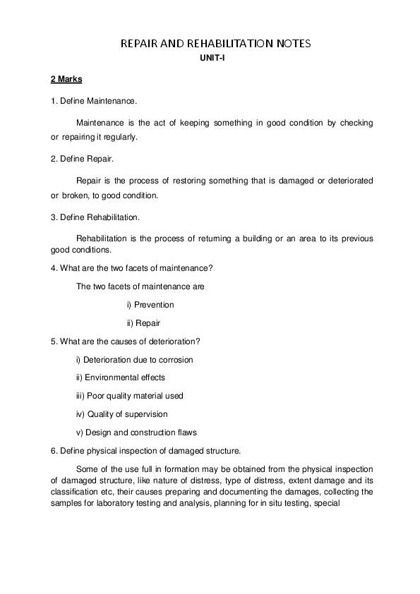 (PDF) REPAIR AND REHABILITATION NOTES