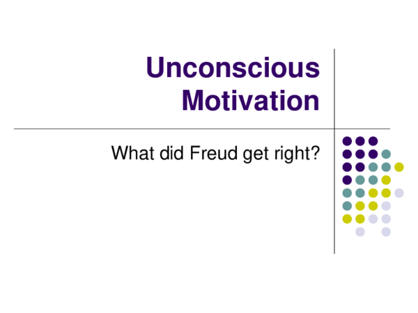 (PPT) Unconscious Motivation