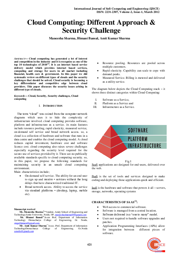 (PDF) Cloud Computing: Different Approach & Security Challenge