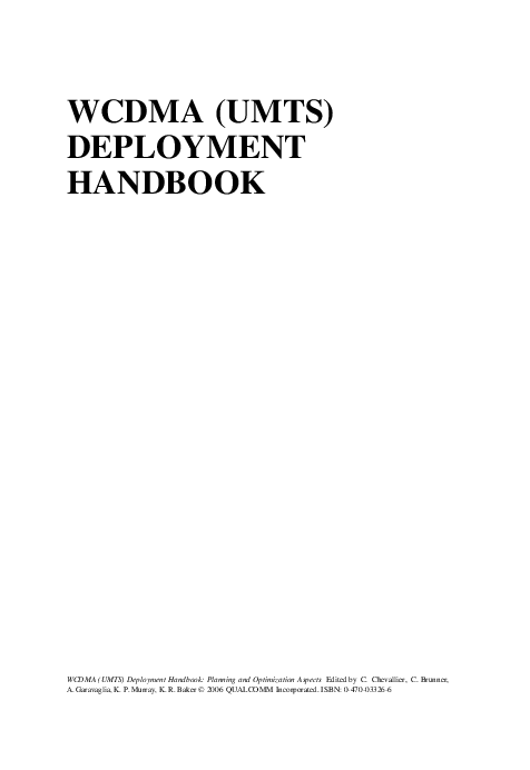 (PDF) WCDMA (UMTS) DEPLOYMENT HANDBOOK