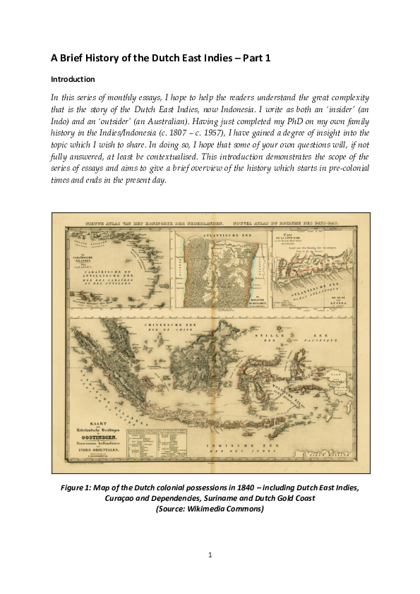 (PDF) A Brief History of the Dutch East Indies: Part 1