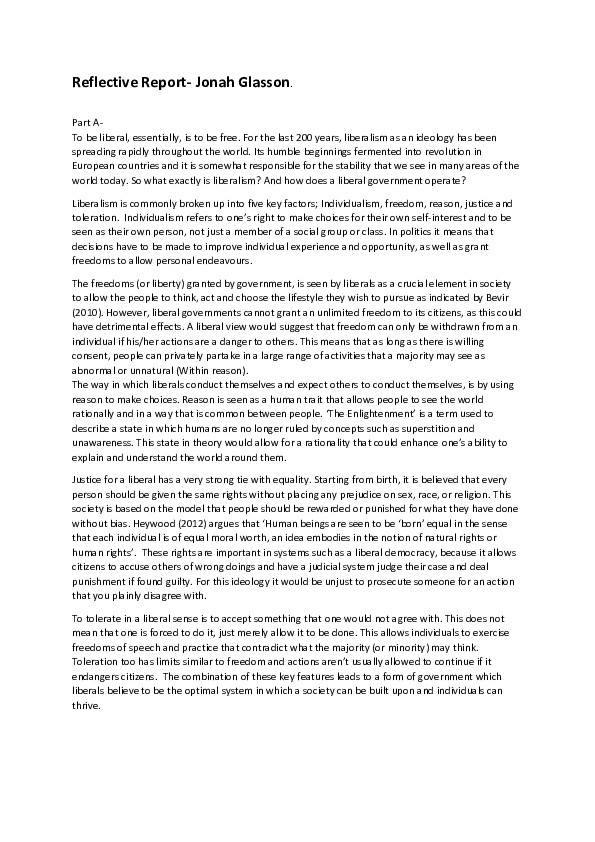 (DOC) Reflective Report