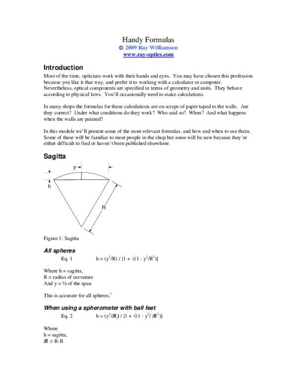 (PDF) Handy Formulas