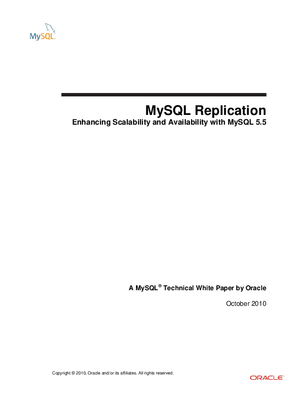 Pdf Mysql Replication Enhancing Scalability And Availability With Mysql 5 5 A Mysql
