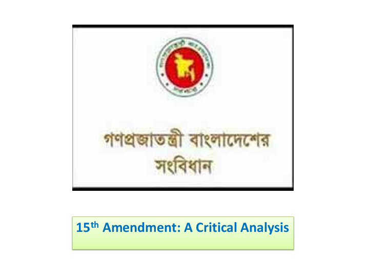 (PPT) 15th amendment a critical analysis