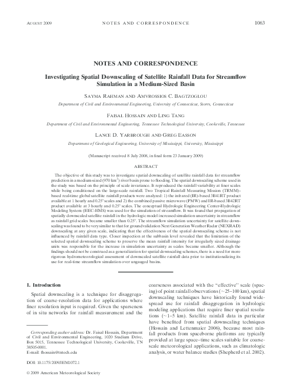 Pdf Notes And Correspondence Investigating Spatial Downscaling Of