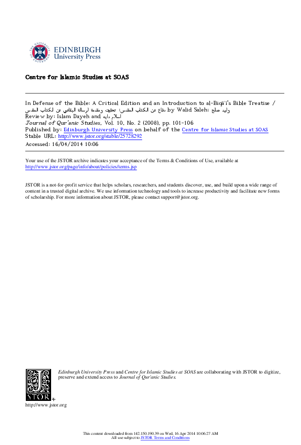 (PDF) In Defense of the Bible: A Critical Edition and an Introduction ...