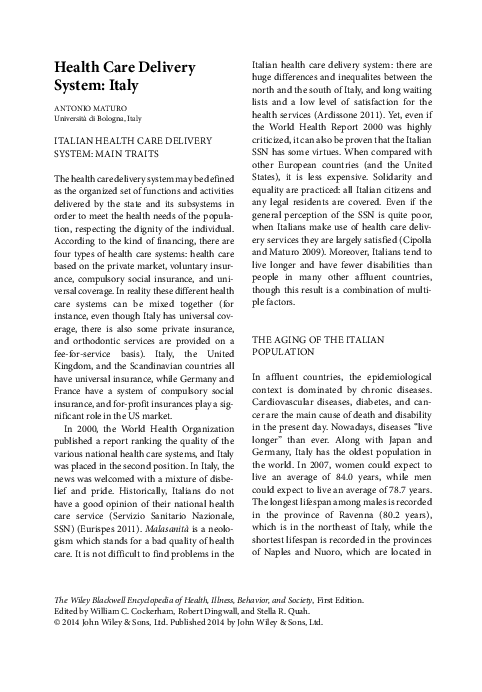 (PDF) Health Care Service - Italy