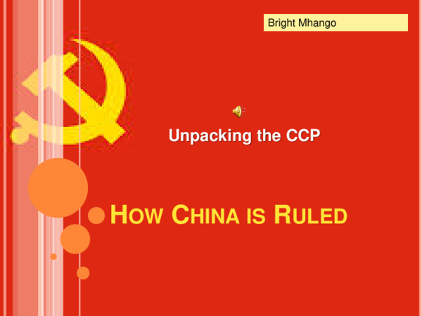(PPT) How China is Ruled: Explaining the CCP