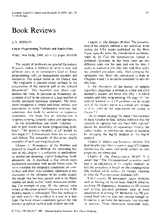 (PDF) Linear Programming: Methods and Applications