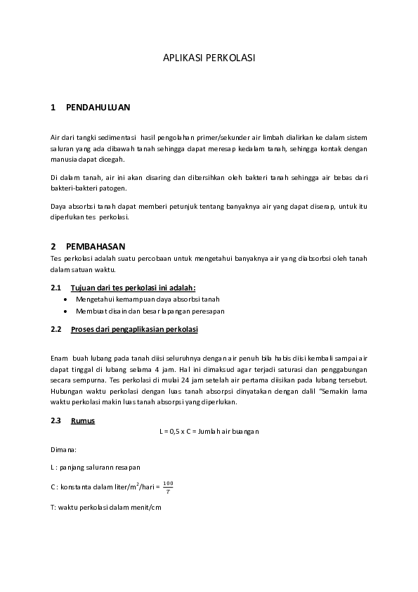 (DOC) APLIKASI PERKOLASI