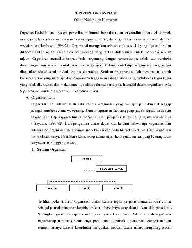 (PDF) Tipe-tipe Organisasi
