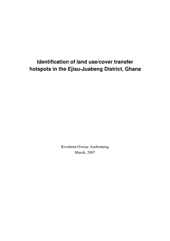 (PDF) Identification of land use/cover transfer hotspots in the Ejisu ...