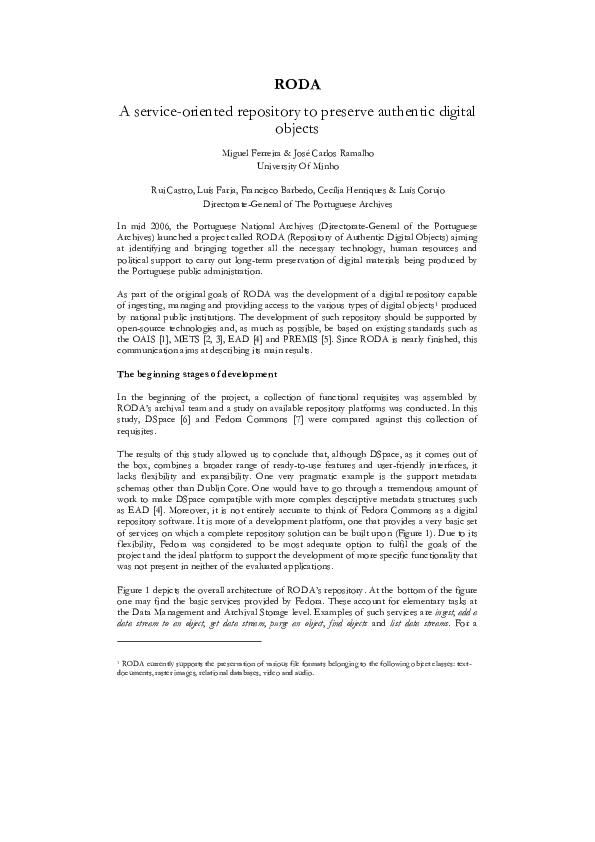 (PDF) A service-oriented repository to preserve authentic digital ...