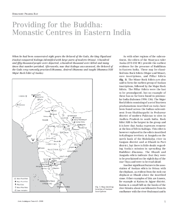 (PDF) Providing for the Buddha: Monastic Centres in Eastern India