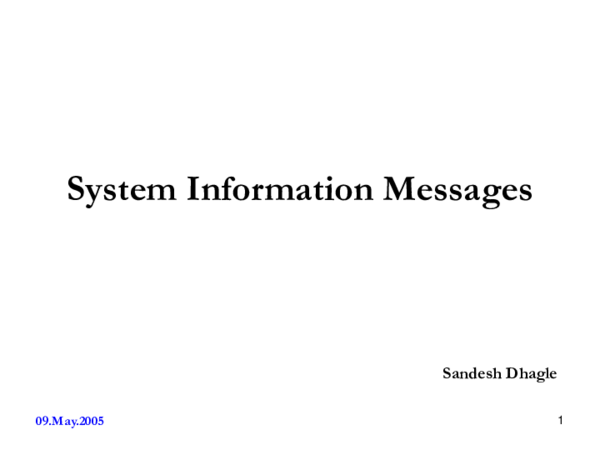 (PDF) System Information Messages