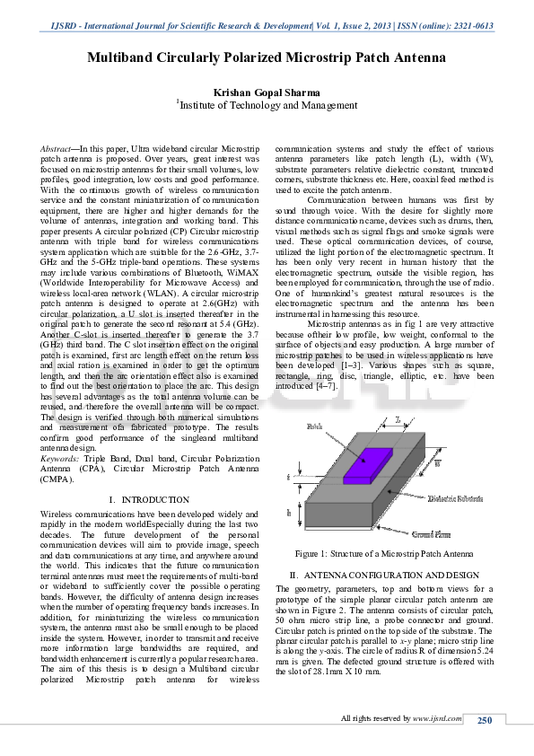 (PDF) Multiband Circularly Polarized Microstrip Patch Antenna