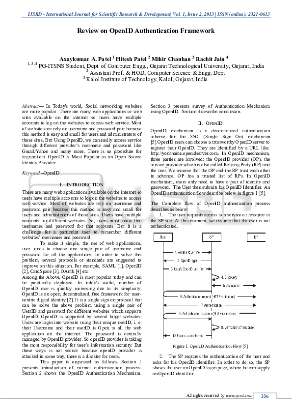 Pdf Review On Openid Authentication Framework