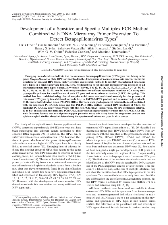 (PDF) Development of a General-Primer-PCR-Reverse-Line-Blotting System for Detection of Beta and ...