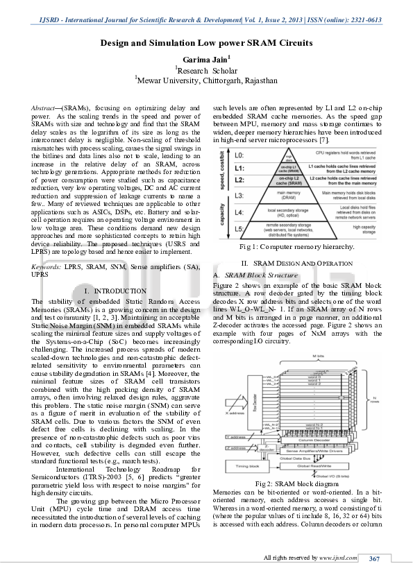 (PDF) Design and Simulation Low power SRAM Circuits