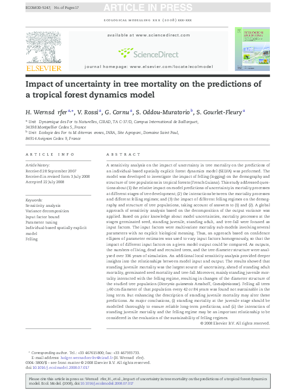 (PDF) Tree Mortality Uncertainty in Forest Dynamics