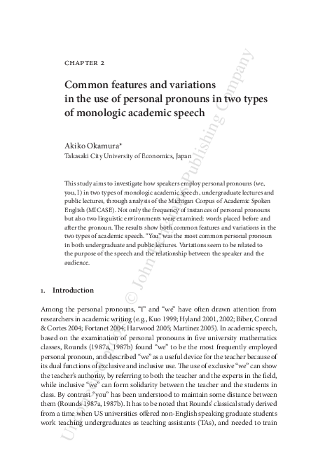 (PDF) Common features and variations in the use of two types of ...