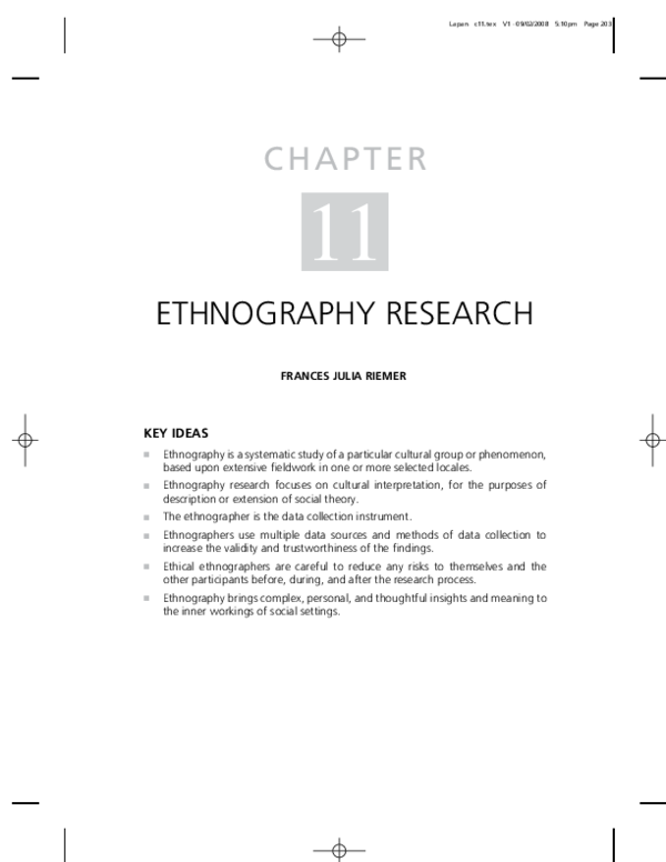 (PDF) Ethnography research chapter