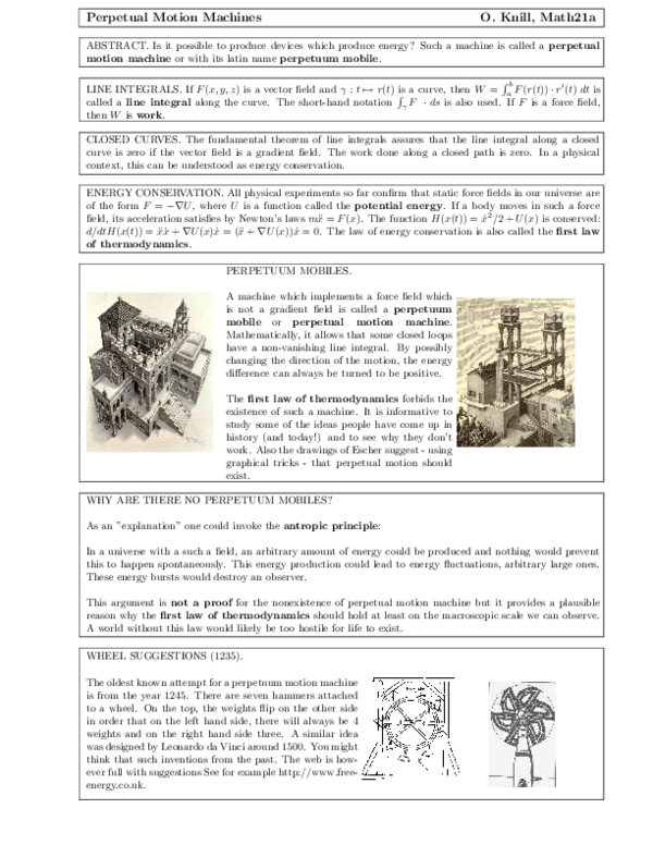 (PDF) Perpetual Motion Machines