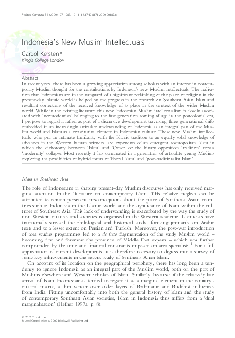 (PDF) Indonesia's New Muslim Intellectuals
