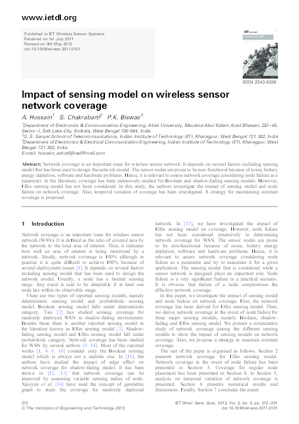 Pdf Impact Of Sensing Model On Wireless Sensor Network Coverage