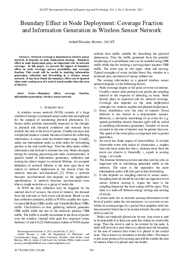 (PDF) Boundary Effect in Node Deployment: Coverage Fraction and Information Generation in ...