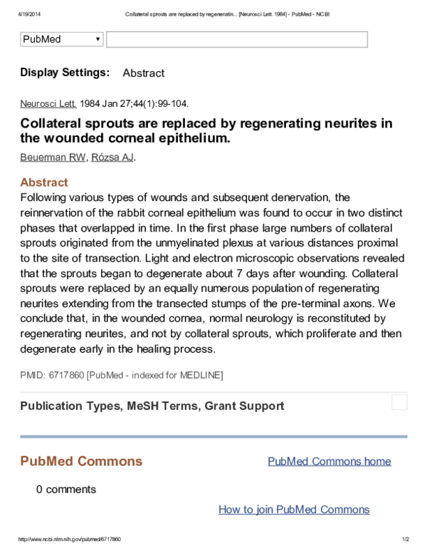 (PDF) Collateral sprouts are replaced by regenerating neurites in the ...