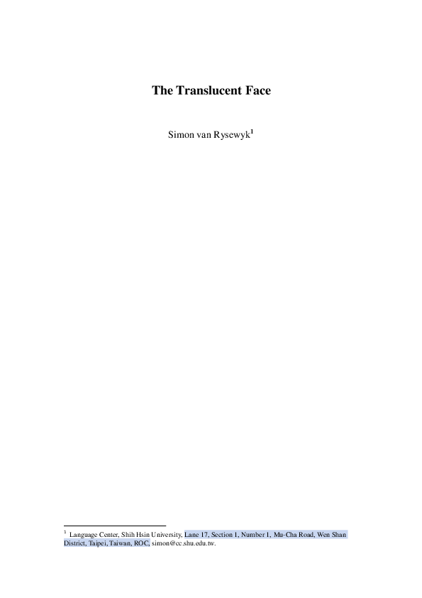 (PDF) The Translucent Face