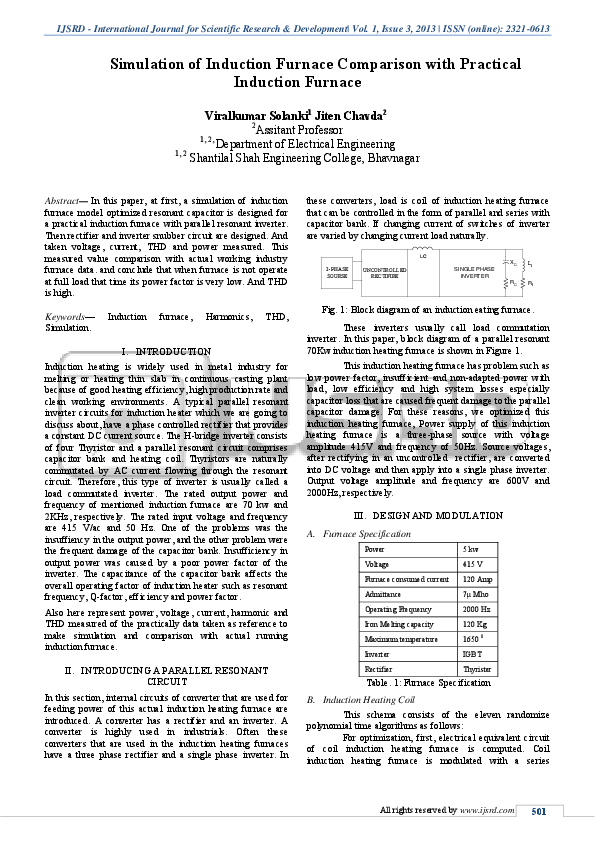 (PDF) Simulation of Induction Furnace Comparison with Practical ...