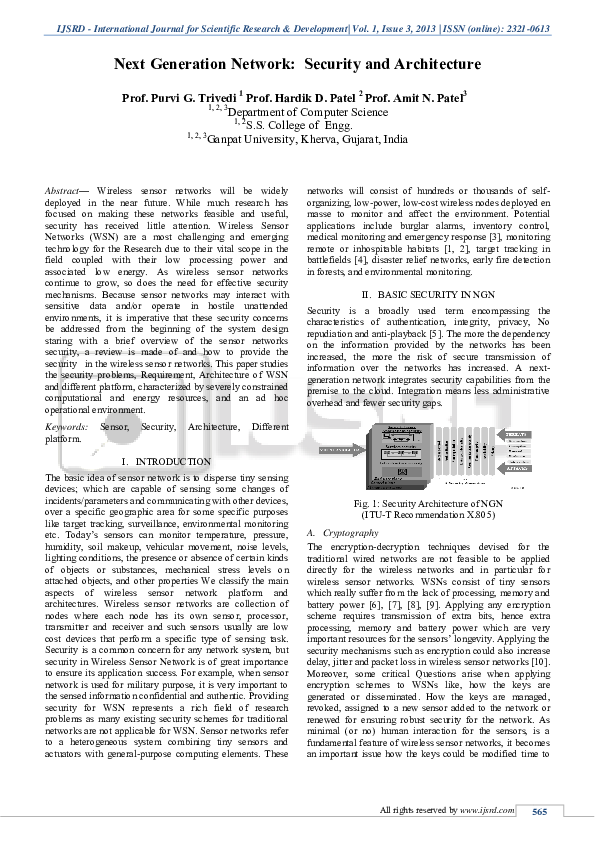 (PDF) Next Generation Network: Security and Architecture