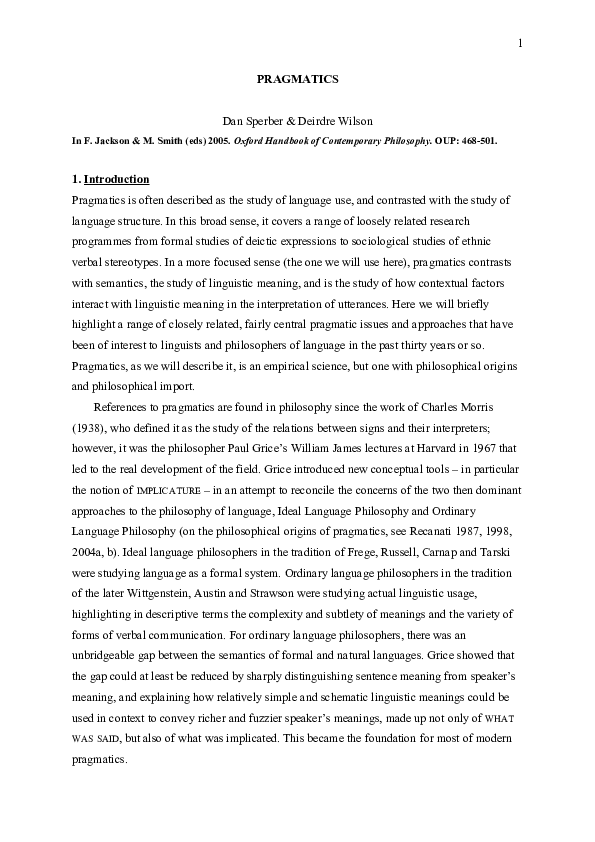 (DOC) 6a Sperber & Wilson 05 Philosophy handbook