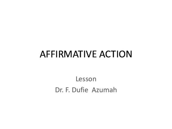 (PPT) AFFIRMATIVE ACTION lesson