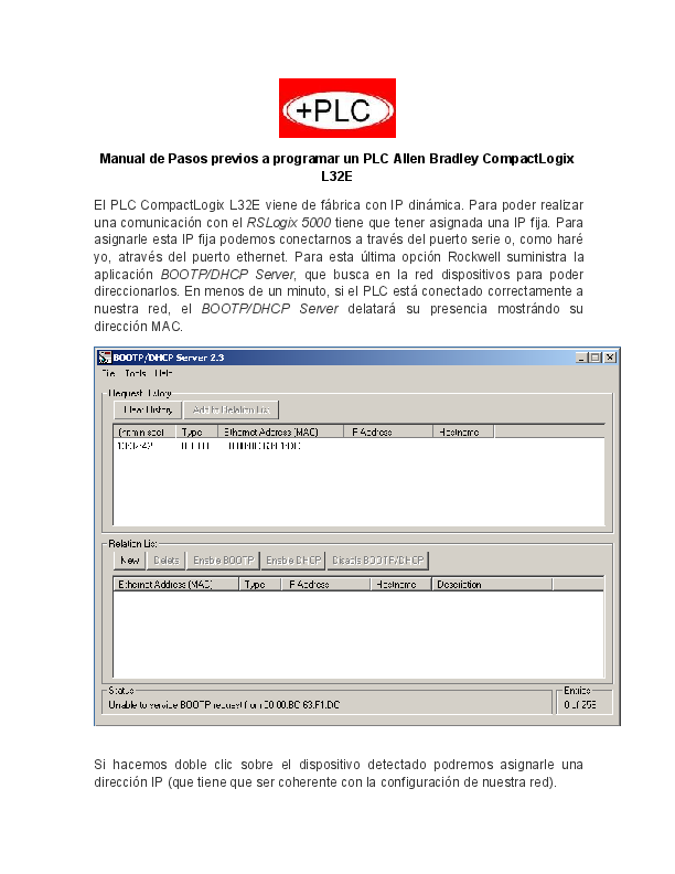 (DOC) Manual de Pasos previos a programar un PLC Allen Bradley CompactLogix