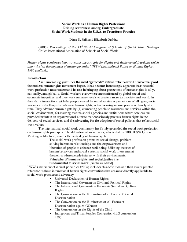 (PDF) Social Work as a Human Rights Profession