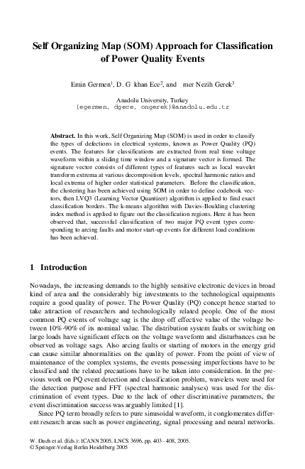 (PDF) Self Organizing Map (SOM) Approach for Classification of Power ...