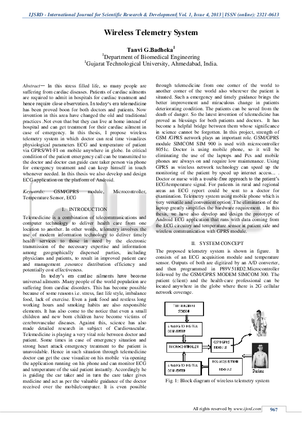 (PDF) Wireless Telemetry System