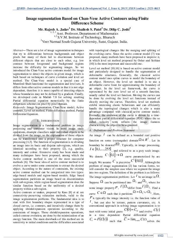 (PDF) Image segmentation Based on Chan-Vese Active Contours using Finite Difference Scheme