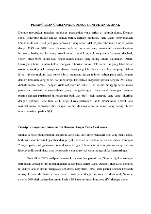 (DOC) PENANGAN CAIRAN UNTUK DBD PADA ANAK