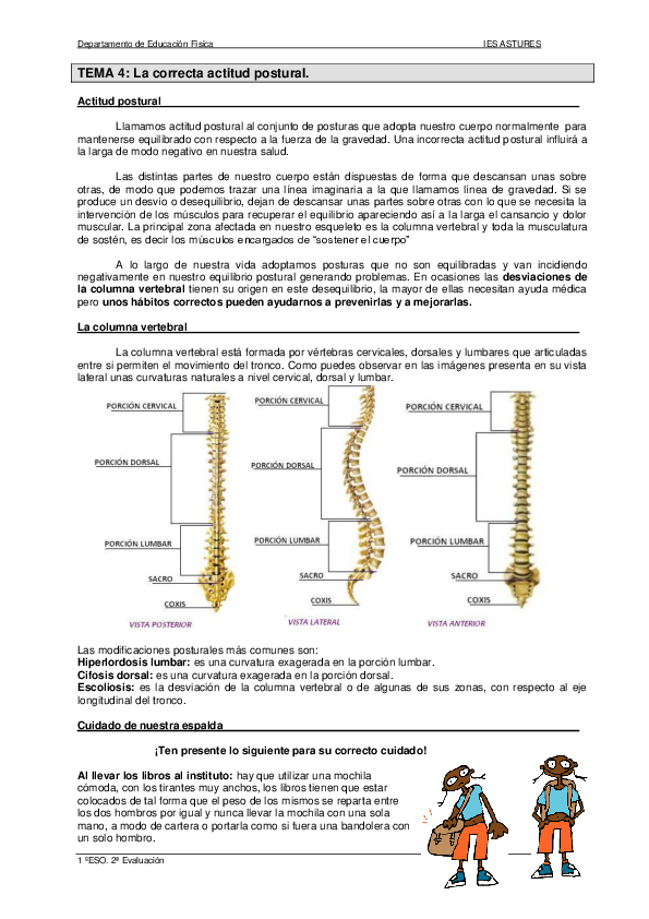(PDF) TEMA 4 La correcta actitud postural
