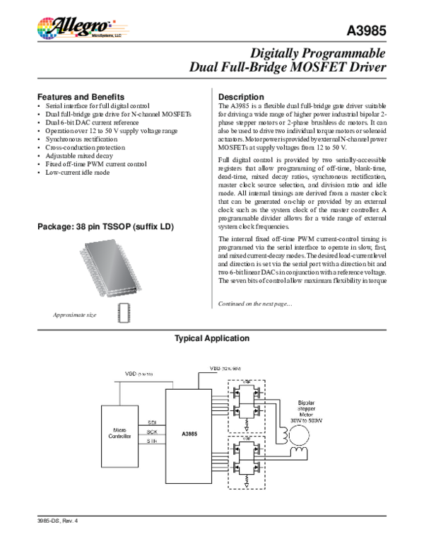 (PDF) Digitally Programmable Dual Full-Bridge MOSFET Driver Features ...