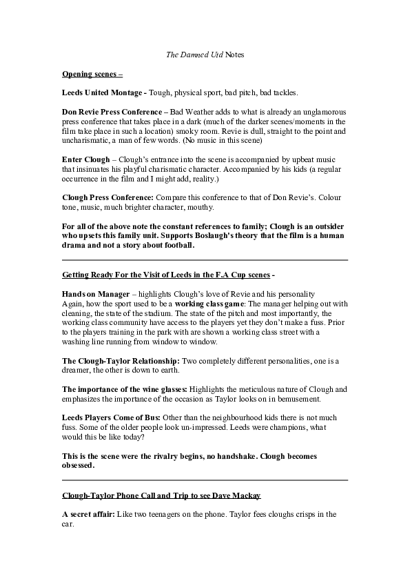 (DOC) The Damned United: Fact vs Fiction (NOTES/NO SLIDES) | Thomas ...