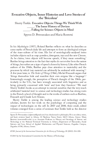 (PDF) Evocative Objects, Inner Histories and Love Stories of the ...