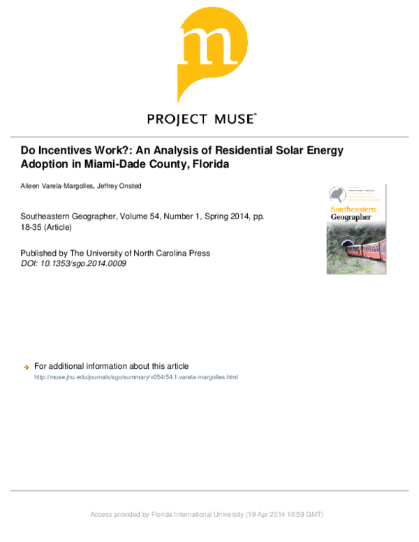 (PDF) Do Incentives Work?: An Analysis of Residential Solar Energy ...