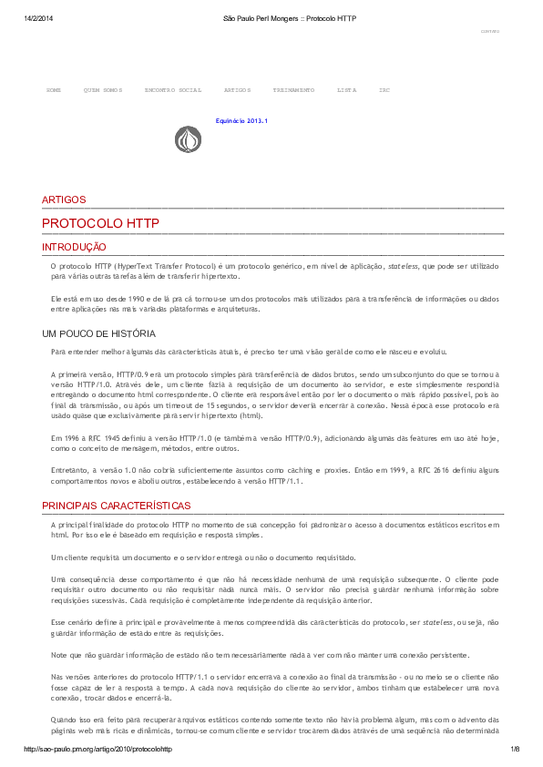 (PDF) Protocolo HTTP